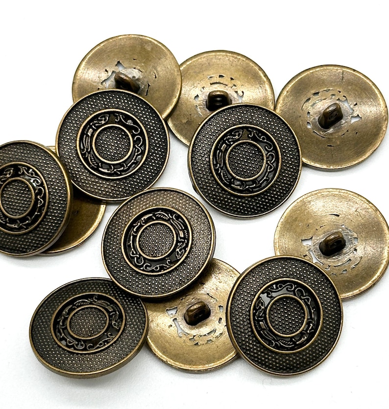Vintage Filigree Metal Shank Buttons: Clothing Accessories, Set of 12 ...