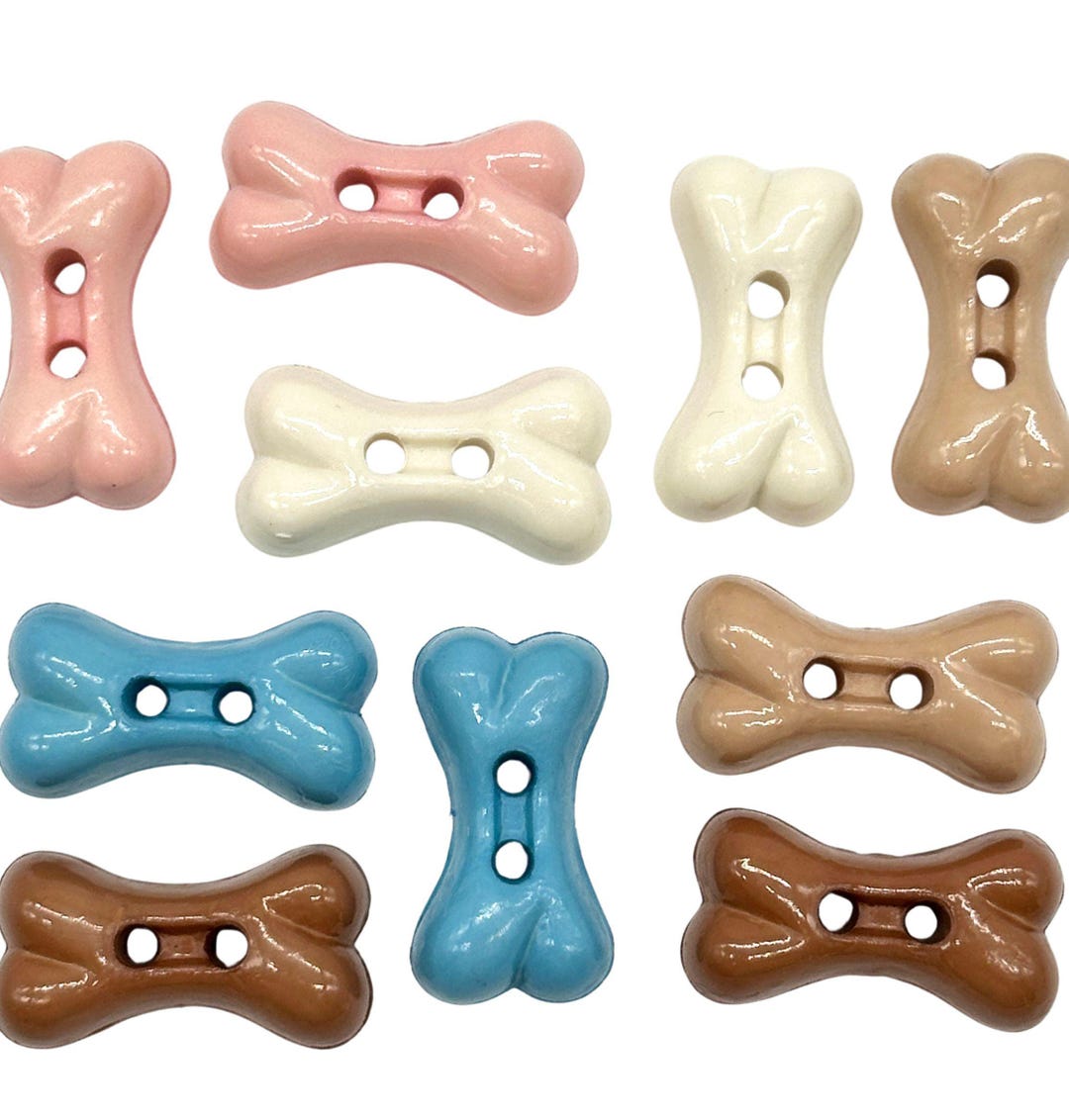 Vintage Dog Bone Buttons: Nylon Sewing Buttons, Children's Clothing (12 ...
