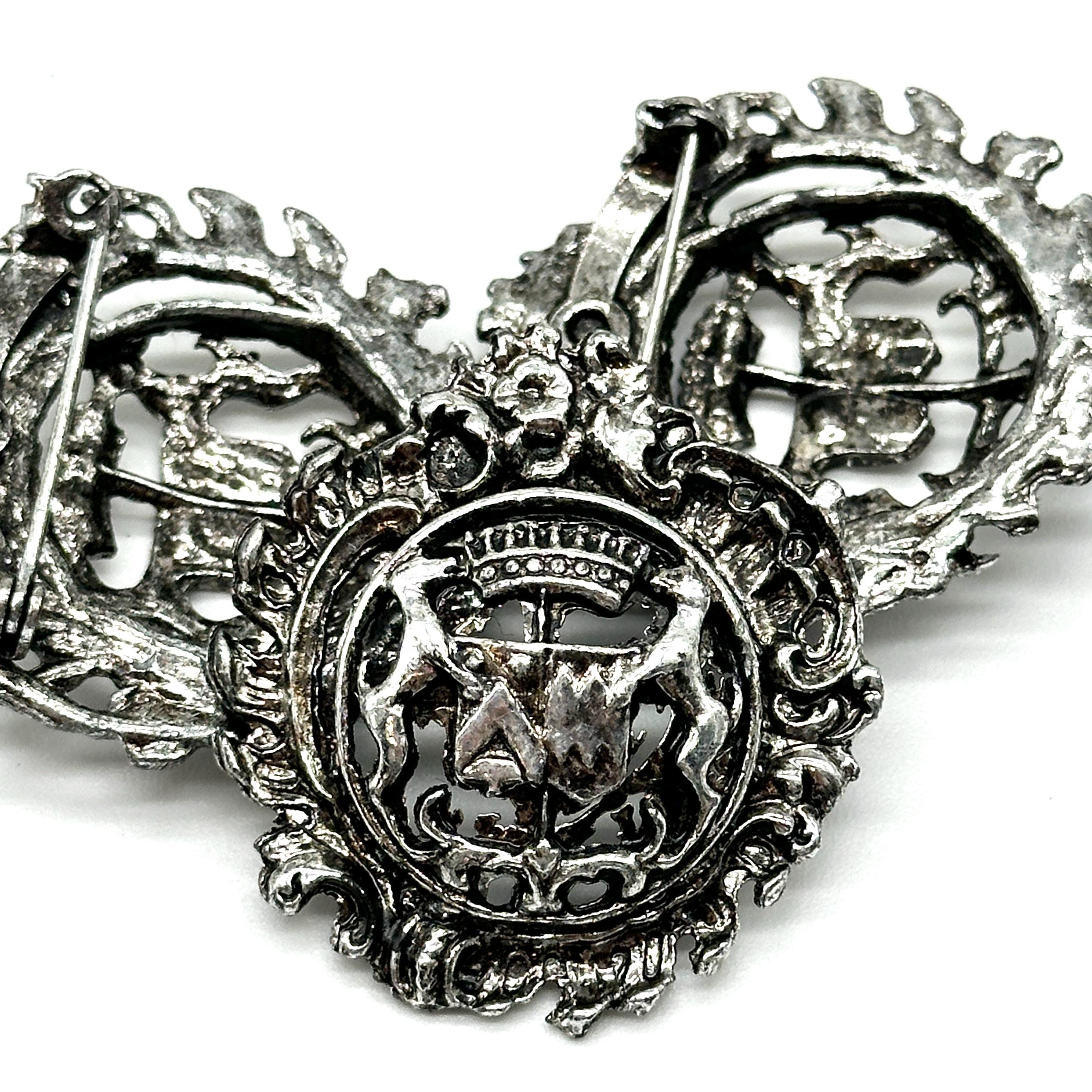 2 Vintage Royal Coat of Arms Pins: Antique Silver Sewing Buttons - Etsy