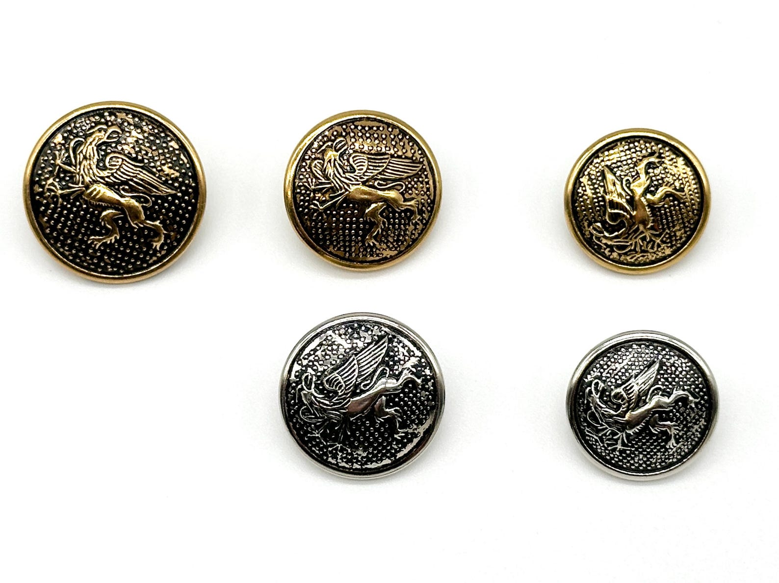 Vintage Griffin Metal Shank Buttons - 1970s USA Made - Set of 12 - Etsy