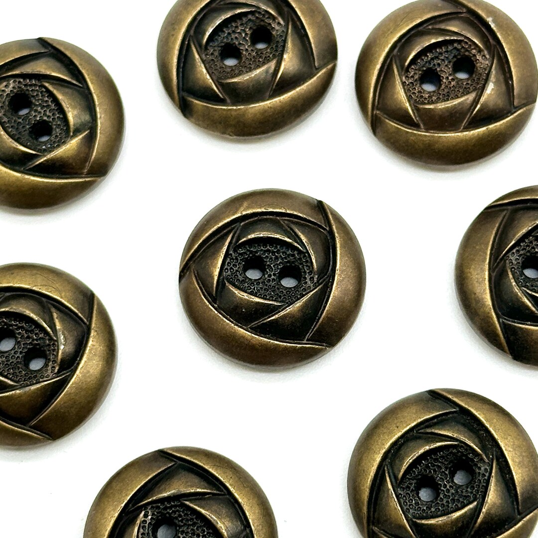 Vintage Rose Flower Buttons: Antique Brass Sewing Supplies (12 Pcs) - Etsy