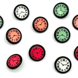 12 Vintage Clock Buttons: Black Rim Nylon Sewing Buttons (17mm) - Etsy
