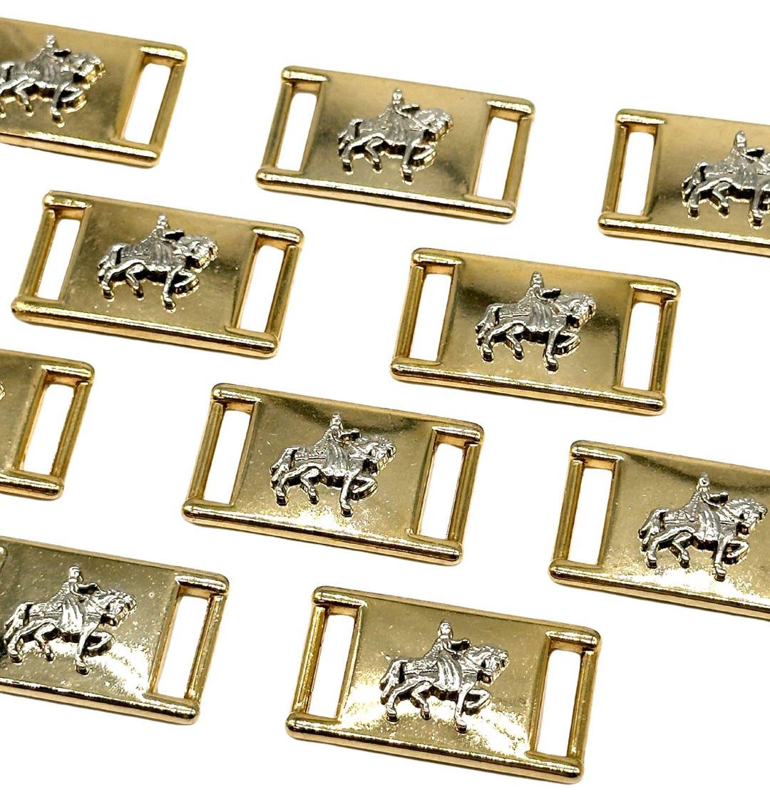 Vintage Knight Rider Metal Button | Gold & Silver Horse Design ...