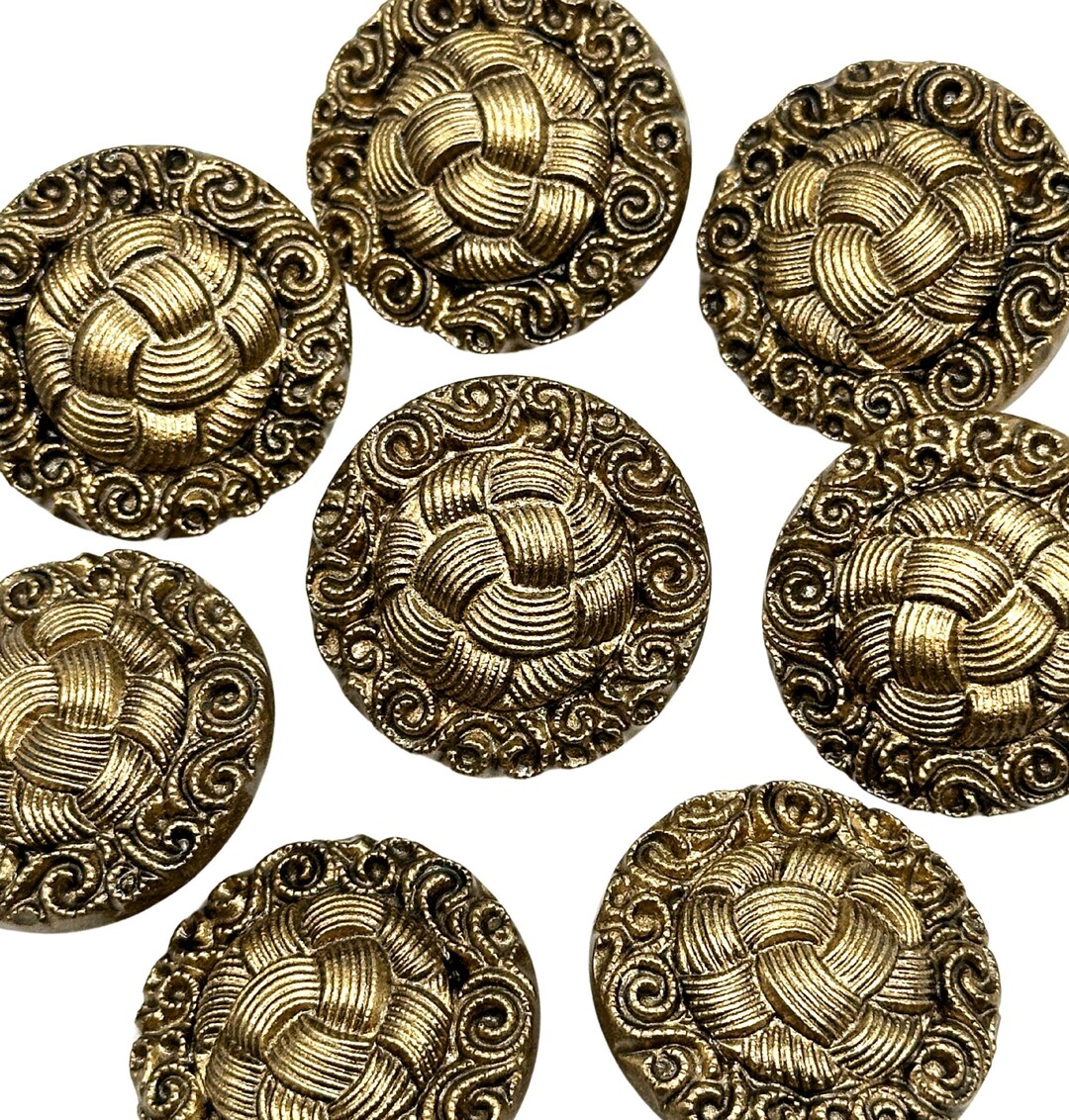 Vintage Antique Brass Buttons: Baroque Basket Weave Design (set of 12 ...