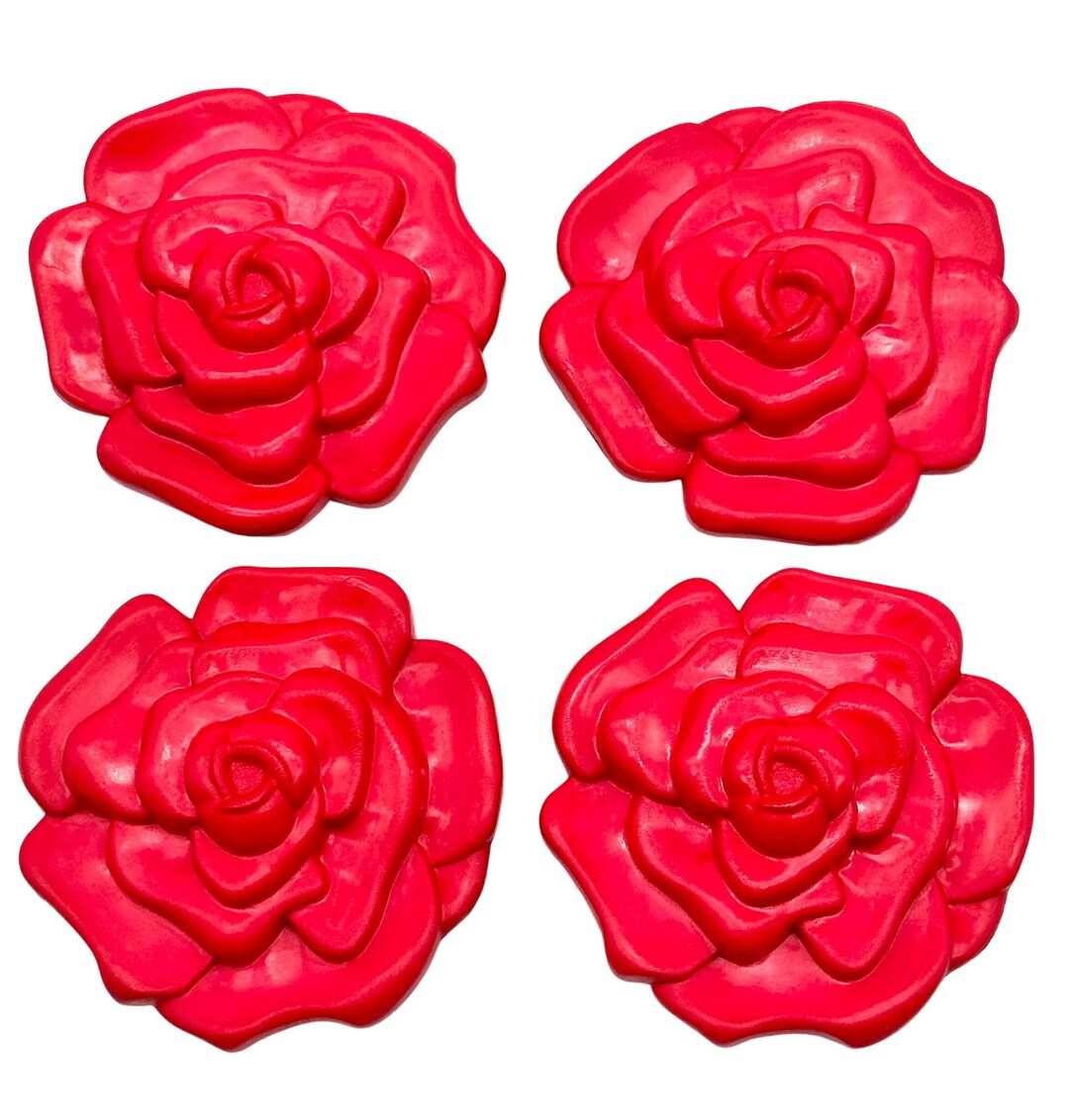 Vintage Red Rose Belt Buckle: Decorative Floral Metal Button (B1843) - Etsy