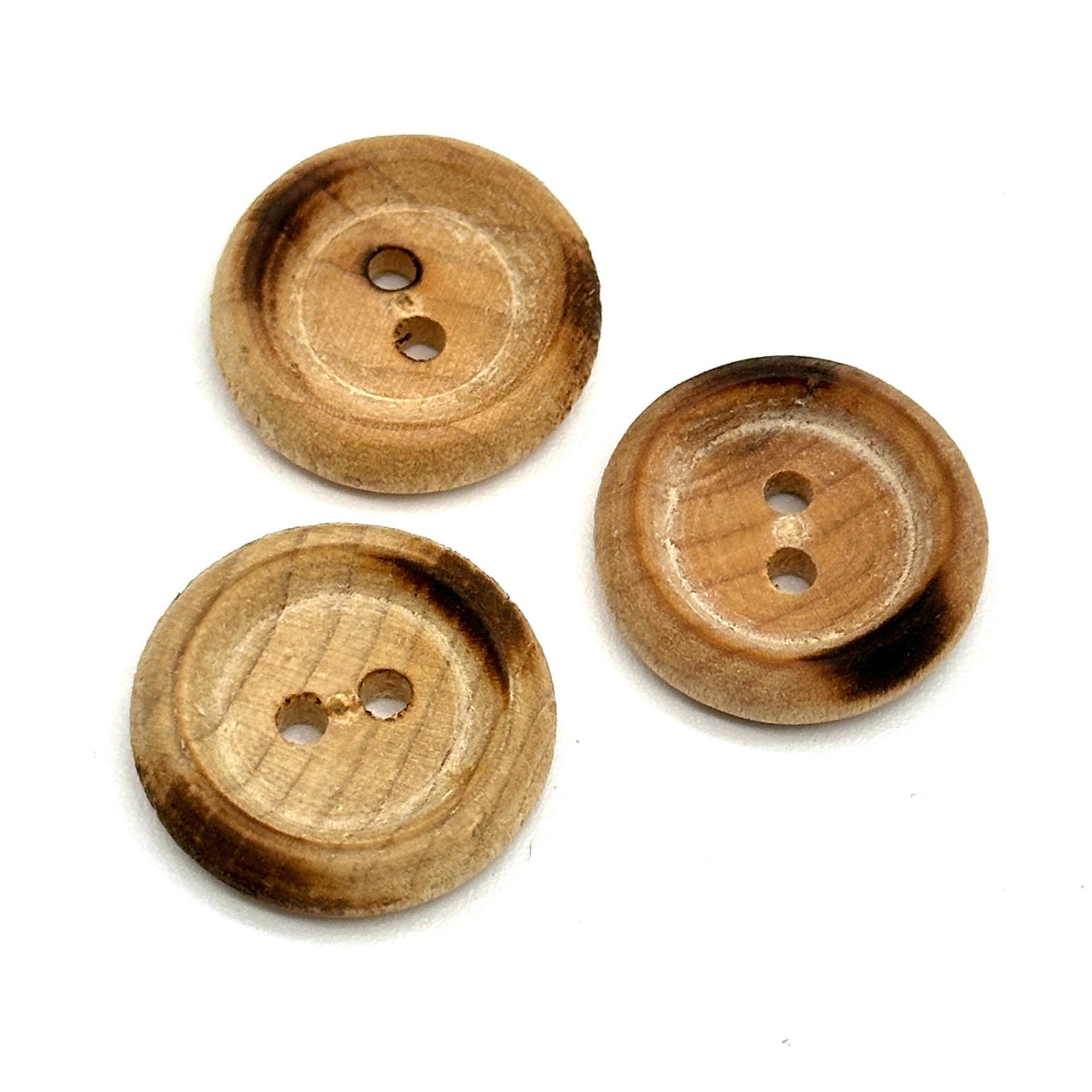 12 Rustic Burnt Wood Buttons: Vintage Sewing Supplies (30L) - Etsy