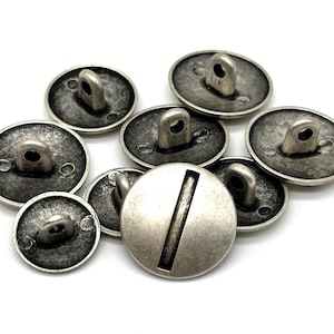 12 Pcs Vintage Antique Silver Metal Shank Buttons: Screw Slot Design - Etsy