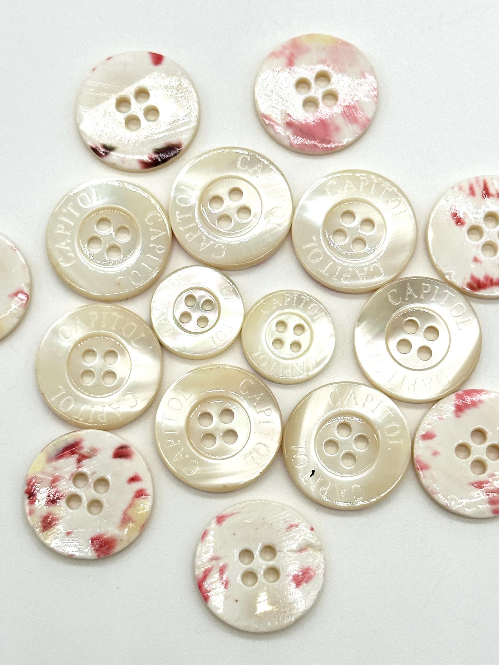 Vintage "capitol" Logo Mother of Pearl Buttons - Set of 6 - Etsy