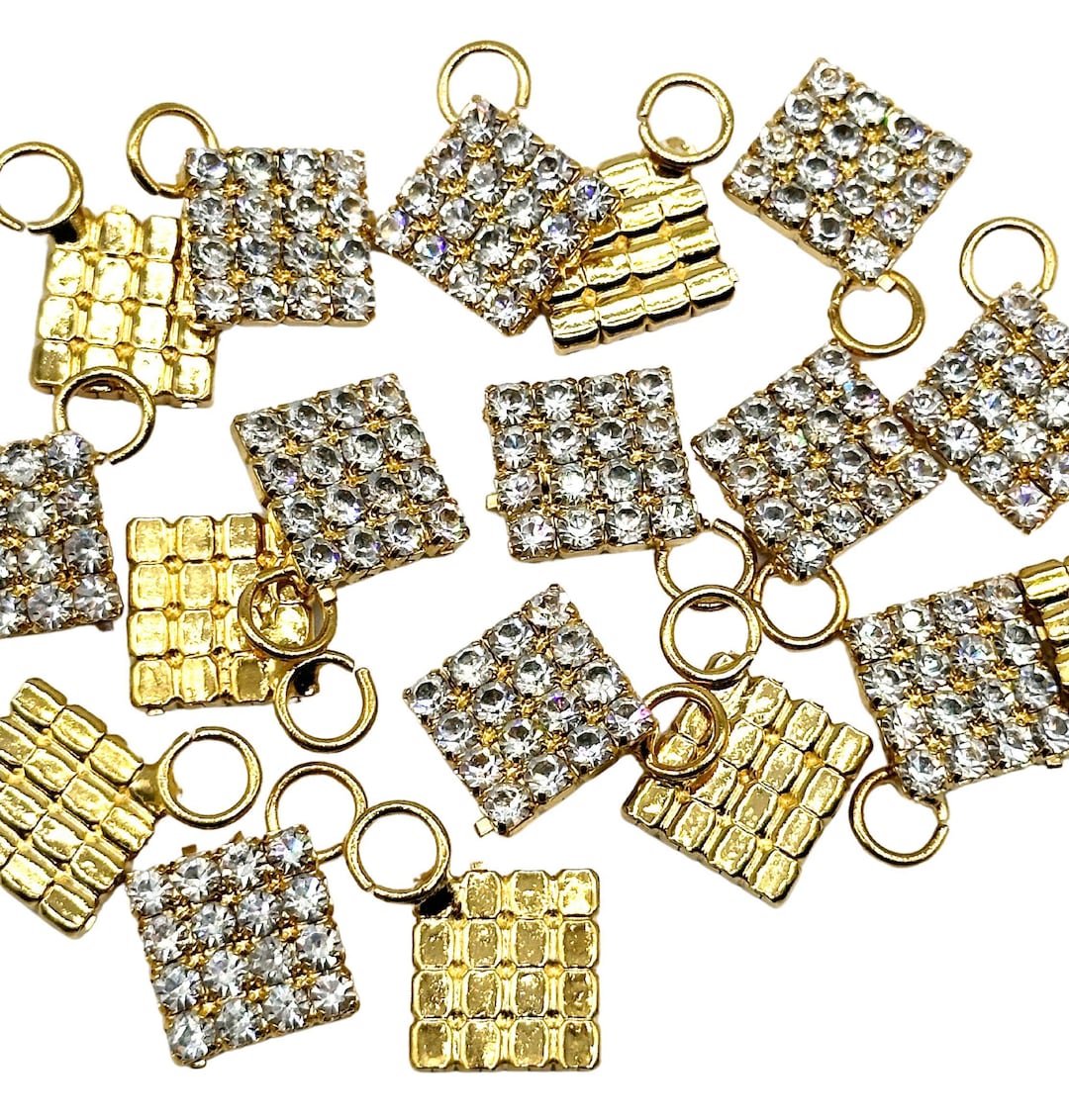 Vintage Rhinestone Zipper Pull: Gold & Clear Pendant (J981) - Etsy