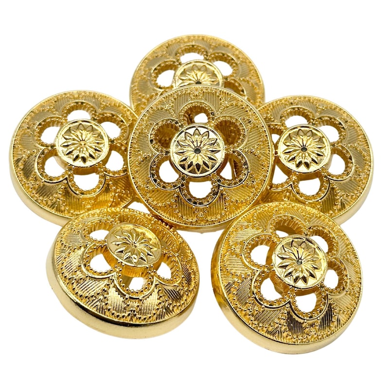 Gold Floral Buttons - Etsy UK