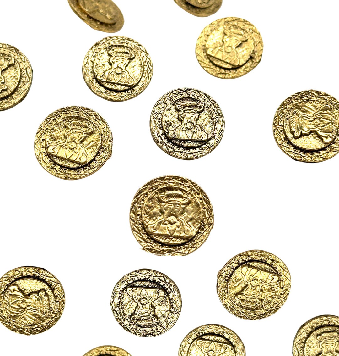 12 Pcs Vintage Gold Metal Shank Buttons | Cowboy Coin Decorative ...