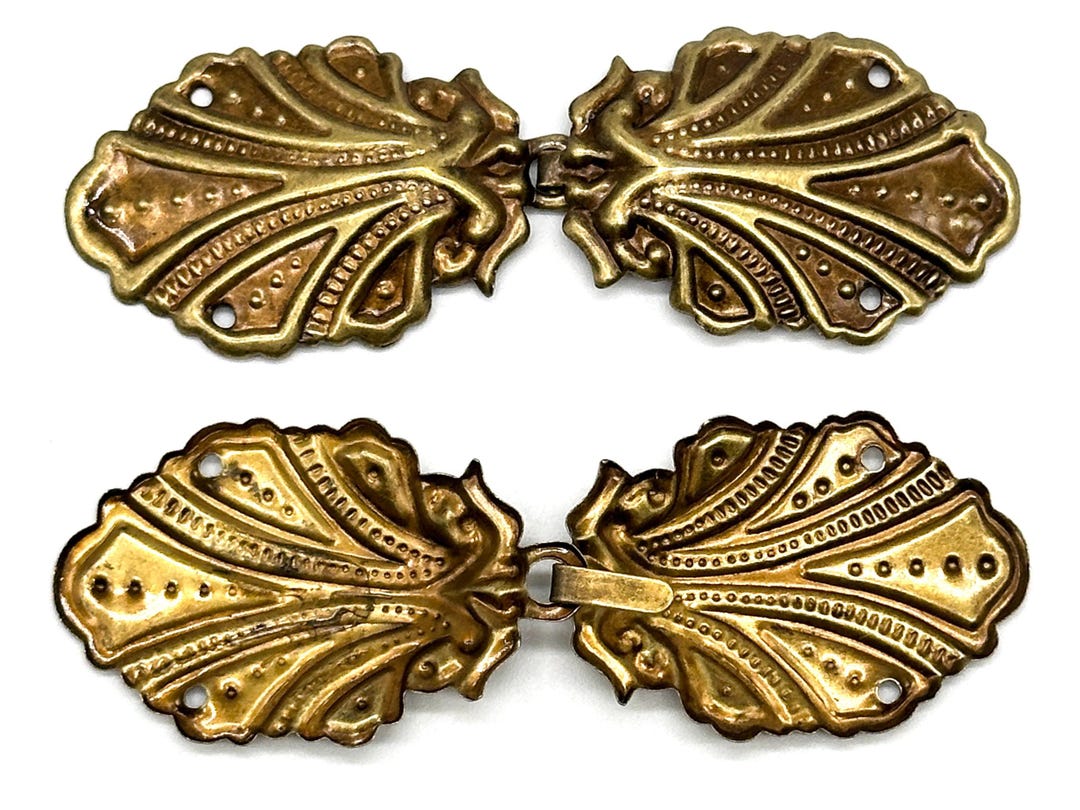 3 Antique Gold Metal Closures: Vintage Sewing Hook & Eye - Etsy