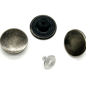 12 Vintage Jeans Buttons: Gunmetal or Antique Silver, 17mm Sewing ...