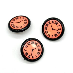 12 Vintage Clock Buttons: Black Rim Nylon Sewing Buttons (17mm) - Etsy