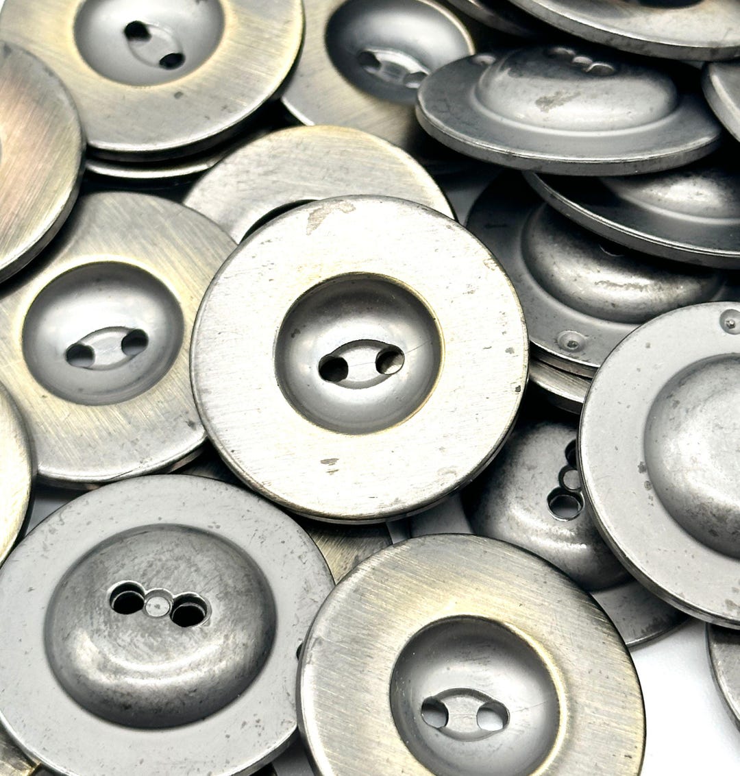 12 Pcs Vintage Rustic Clothing Buttons | Antique Nickel Shirt Buttons ...