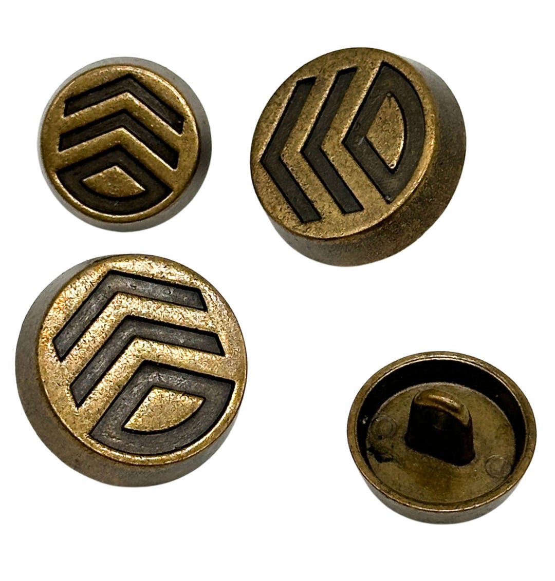 12 Military Patch Pattern Buttons - Antique Brass Shank, Crafting and ...