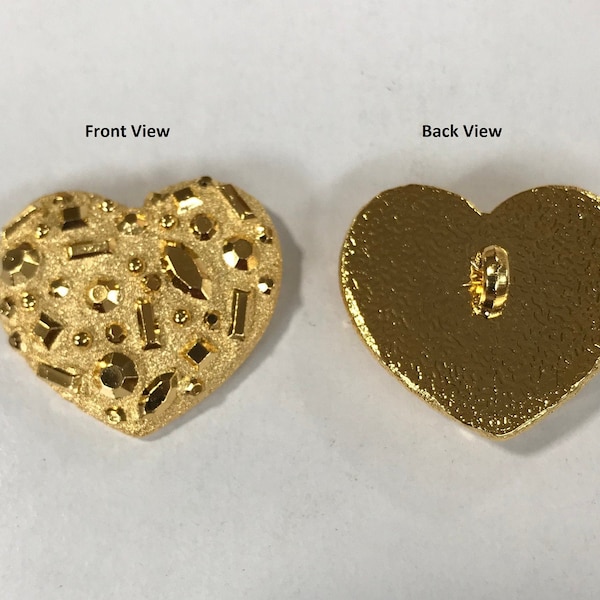 Gold Heart Buttons - Etsy