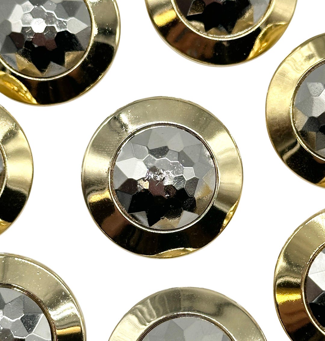 Vintage Mirror Jet Cut Shank Buttons: Silver & Gold Sewing Supplies - Etsy