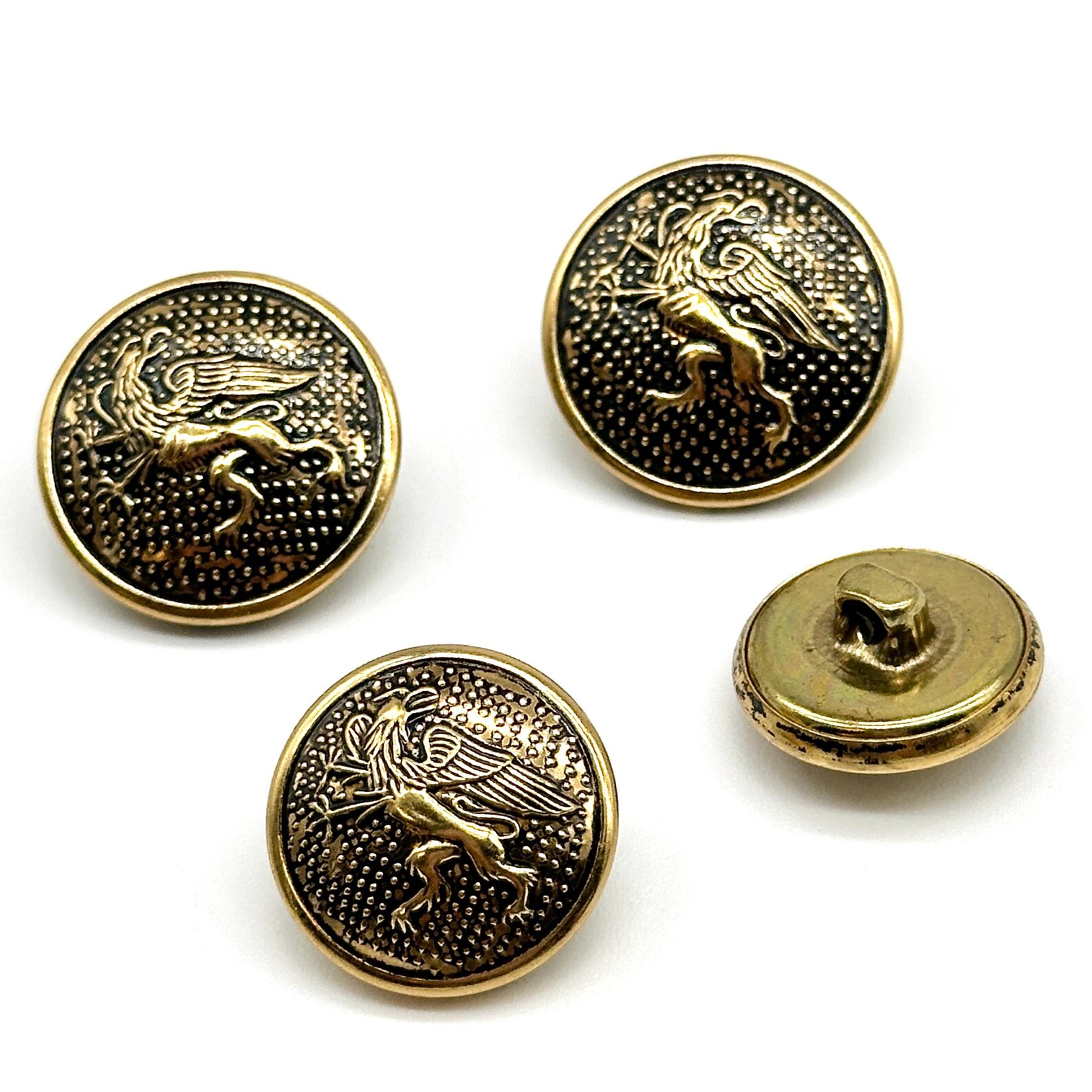Vintage Griffin Metal Shank Buttons - 1970s USA Made - Set of 12 - Etsy