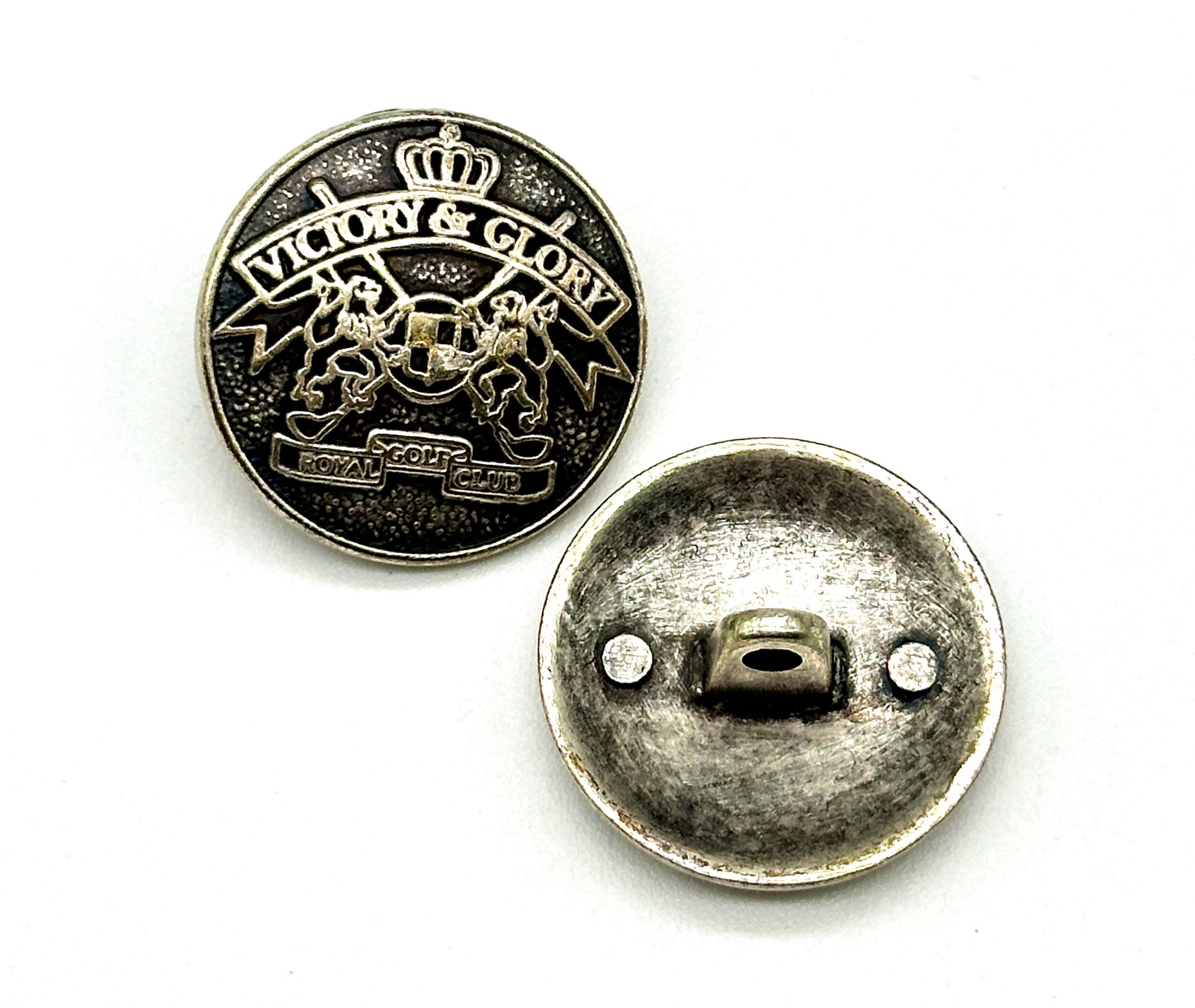 Vintage Royal Golf Club Metal Buttons: Antique Gold & Silver, Set of 12 ...