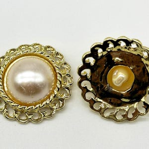 Vintage Gold Baroque Buttons With Pearlescent Insert (set of 2) - Etsy