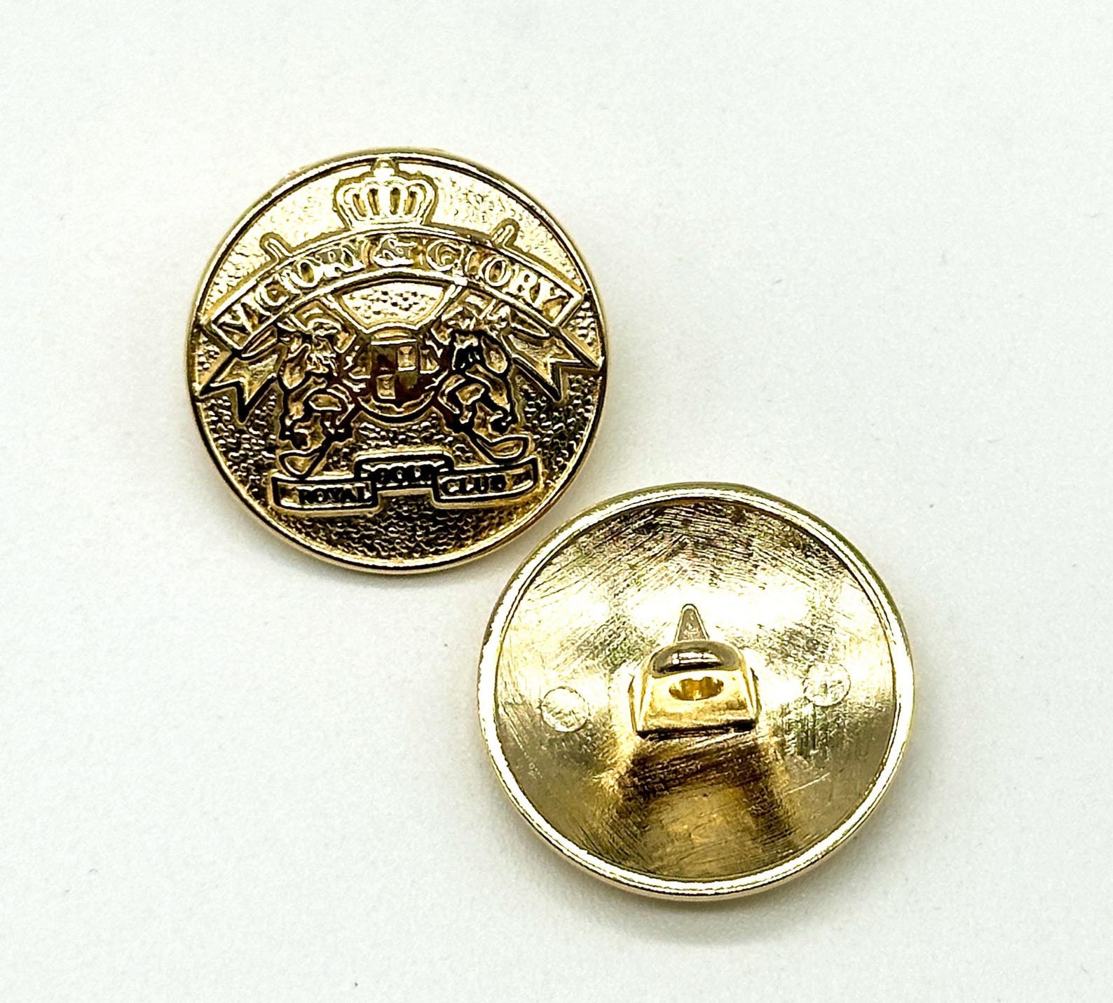 Vintage Royal Golf Club Metal Buttons: Antique Gold & Silver, Set of 12 ...
