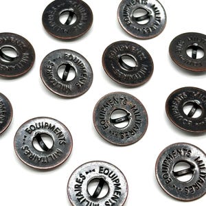 Vintage Military Metal Buttons: Antique Copper Sewing Embellishments ...
