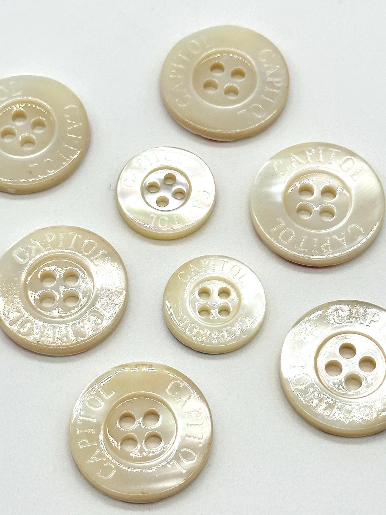 Vintage "capitol" Logo Mother of Pearl Buttons - Set of 6 - Etsy