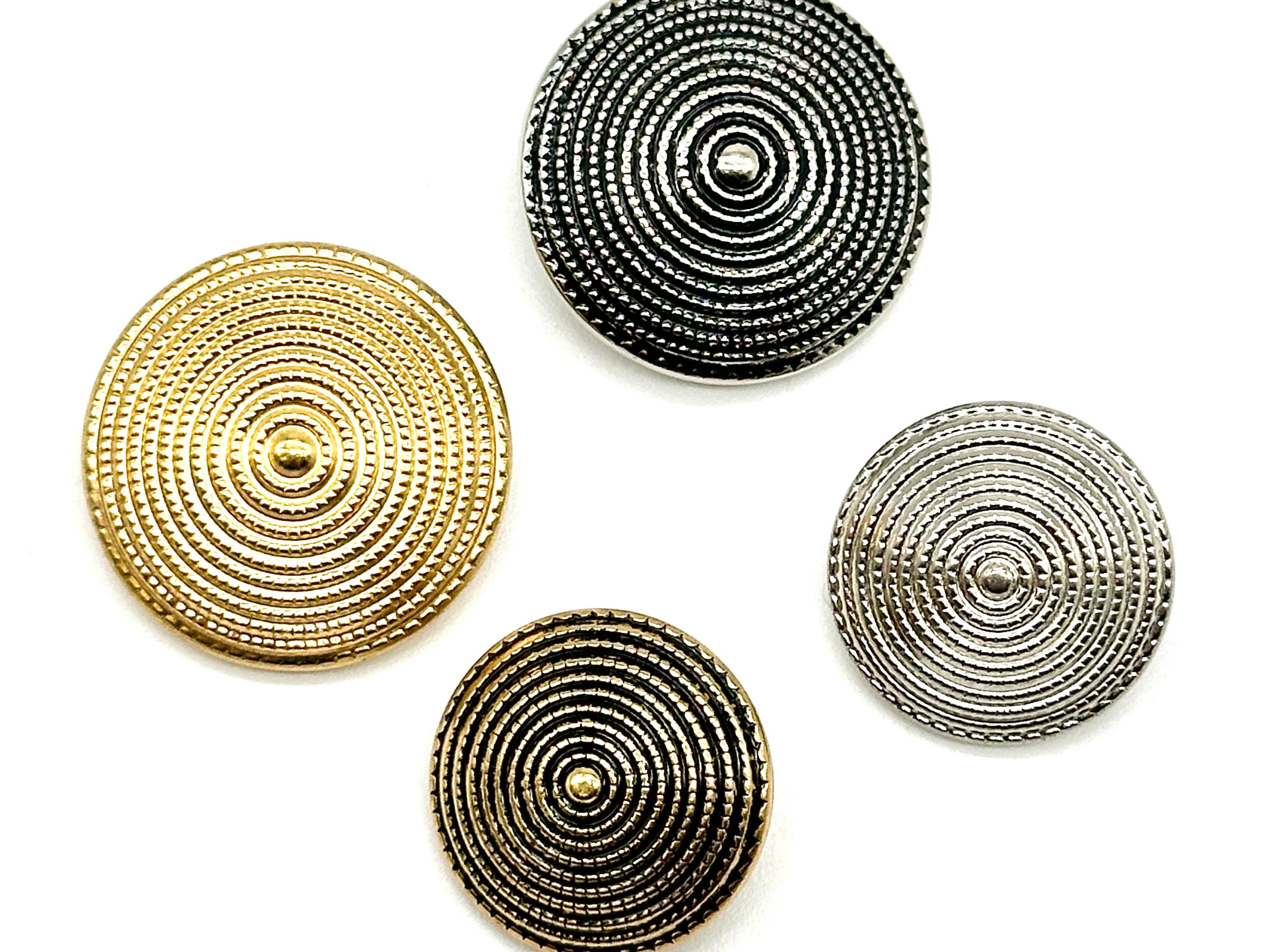 12 Vintage Art Deco Buttons: Textured Metal Spiral Shank, USA Made - Etsy