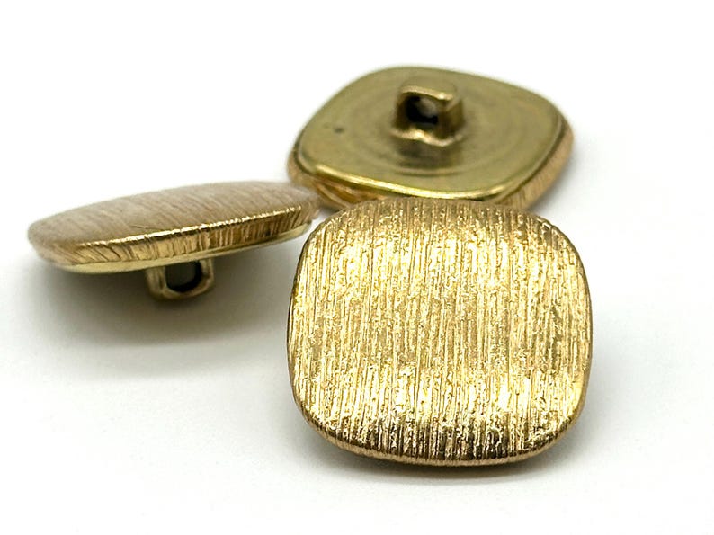 Vintage Gold Square Shank Buttons: Brushed Metal, 23mm (set of 12) - Etsy