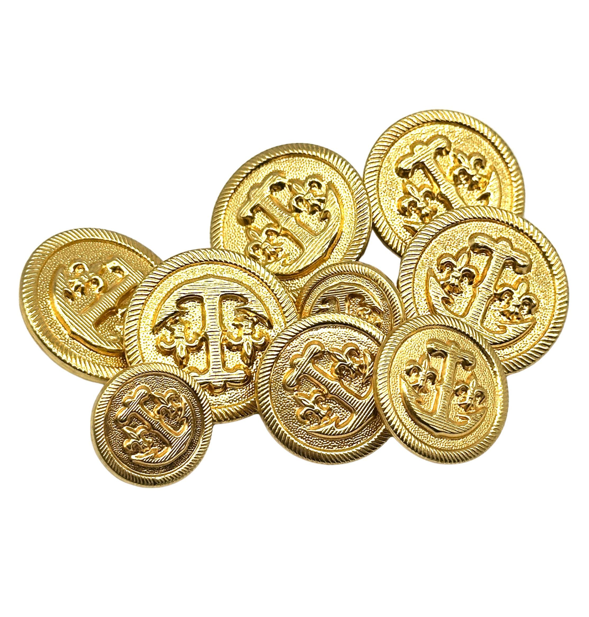 12 Vintage Gold Anchor Shank Buttons: Nautical Sewing Crafts - Etsy