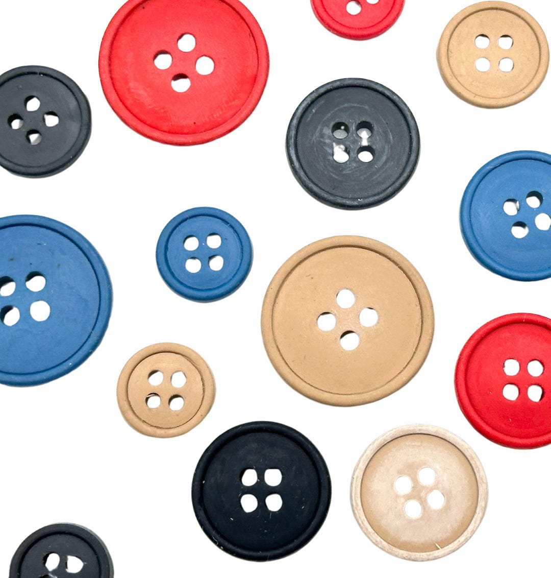 Vintage Rubber Buttons: Assorted Colors, Four Hole - Made in France ...