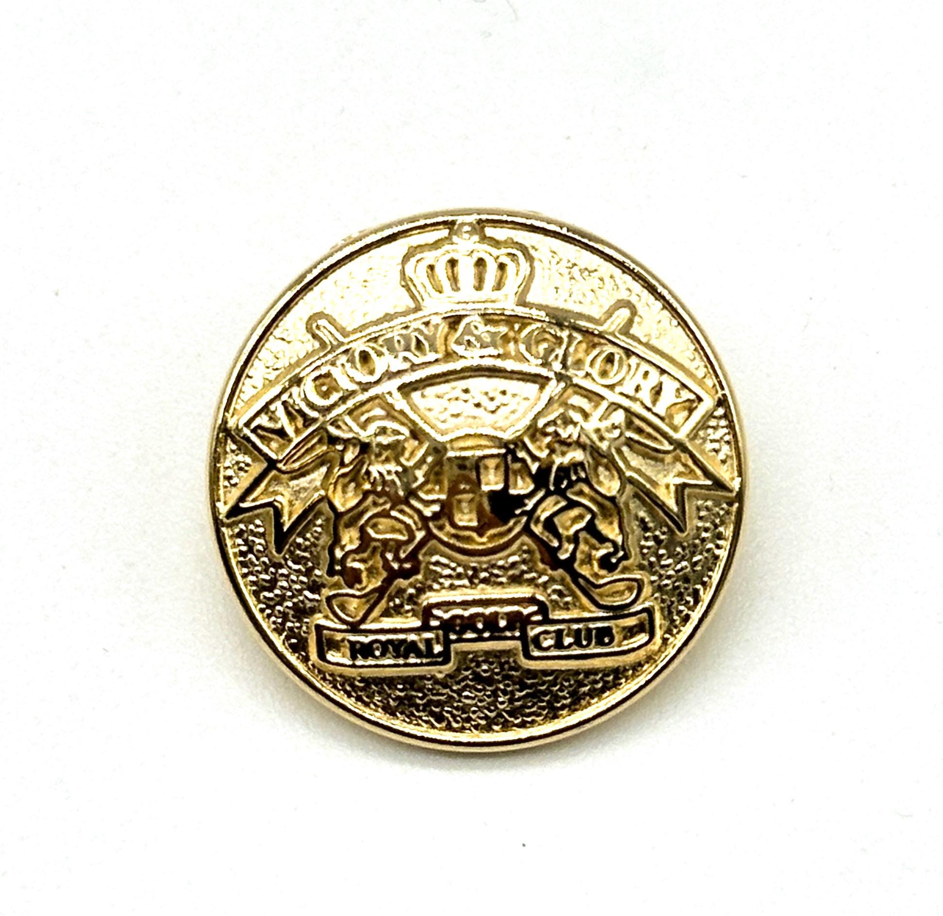 Vintage Royal Golf Club Metal Buttons: Antique Gold & Silver, Set of 12 ...