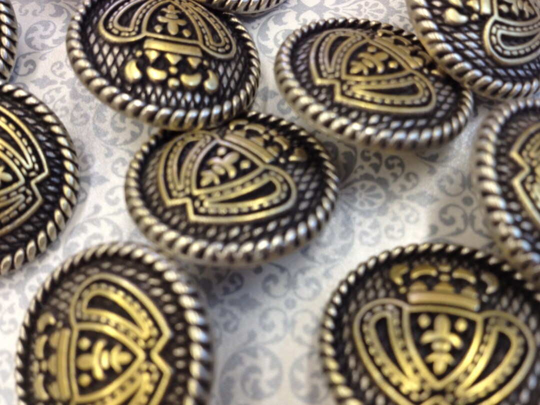 1 Dozen1 Package Vintage Crested royal Crown Antique Silver With Gold ...