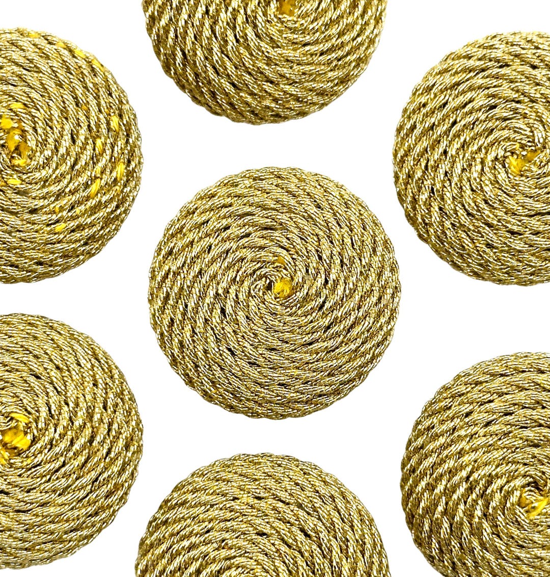 6 Vintage Braided Gold Buttons: 1-inch Italian Sewing Embellishments - Etsy