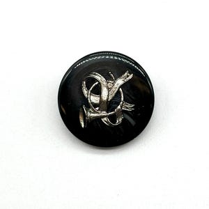 6 Pcs Vintage Bugle Horn Epoxy Shank Buttons - Gold & Silver, 3 Sizes ...