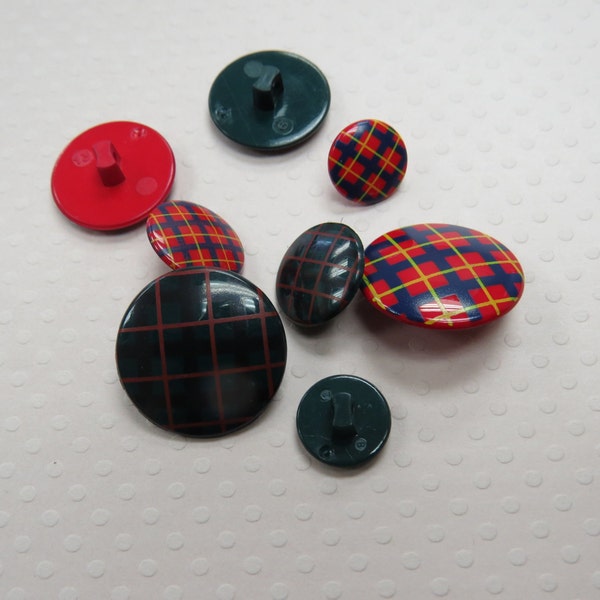 Plaid Buttons - Etsy