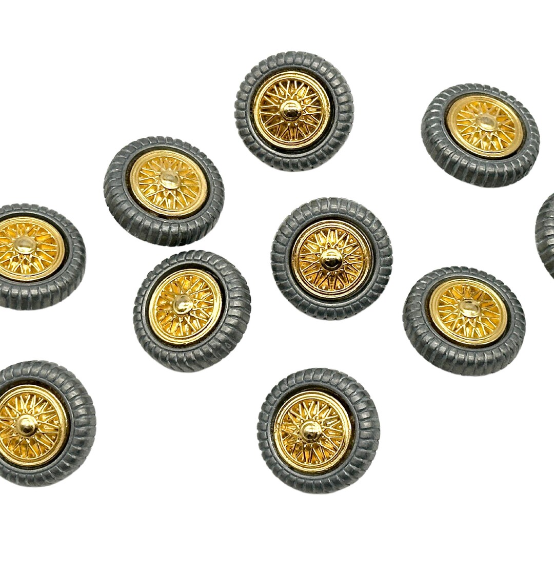 12pcs Tire and Spoke Wheel Vintage Shank Clothing Buttons Decorative ...