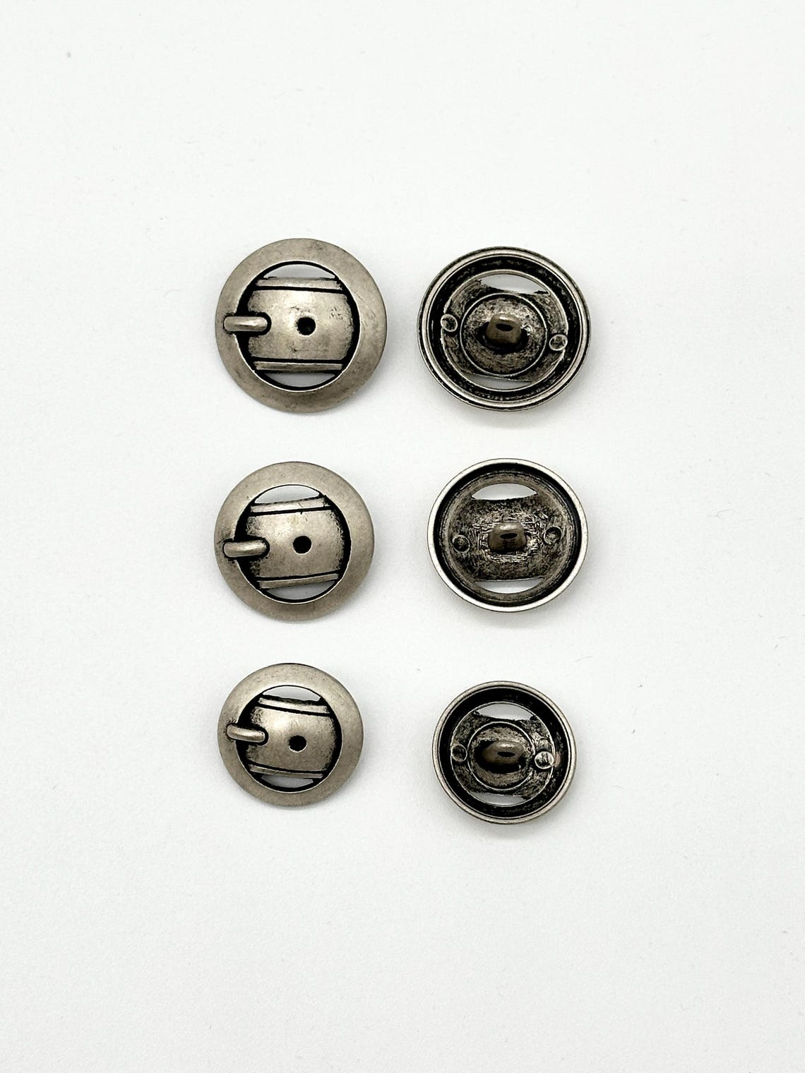 12 Vintage Buckle Shank Buttons: Antique Silver Metal, Made in Italy - Etsy