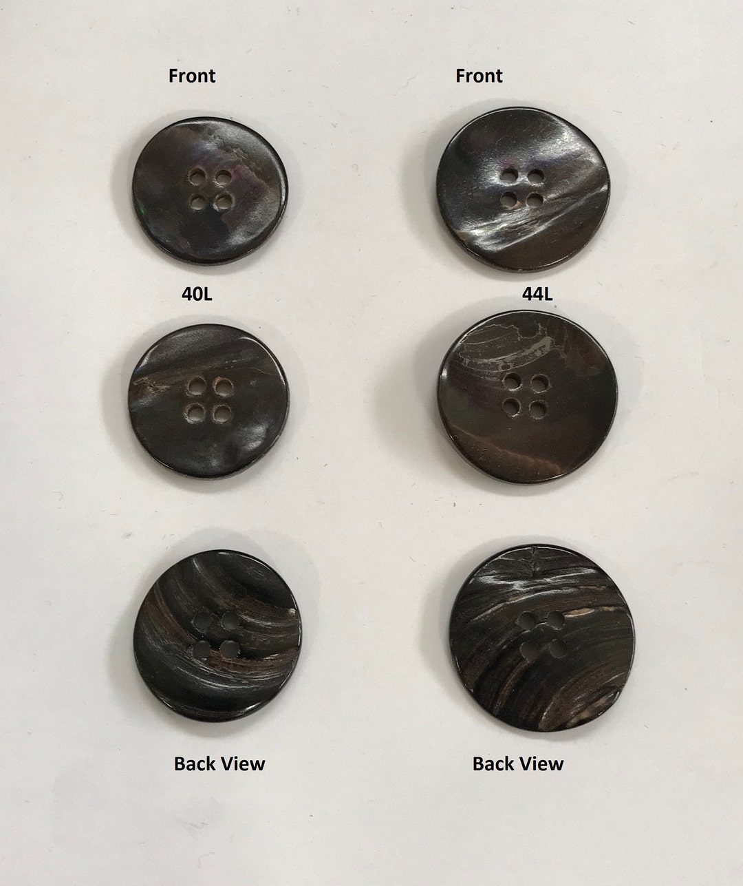 1 Dozen1 Package Vintage Natural Brown 4-hole mussels Shell Buttons ...