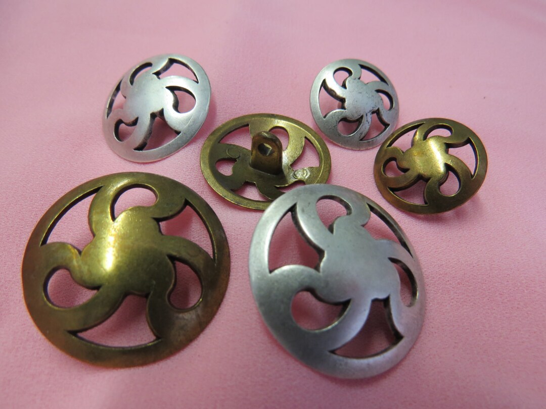 1 Dozen Filigree Vintage Solid Metal Shank Buttons K4142 - Etsy