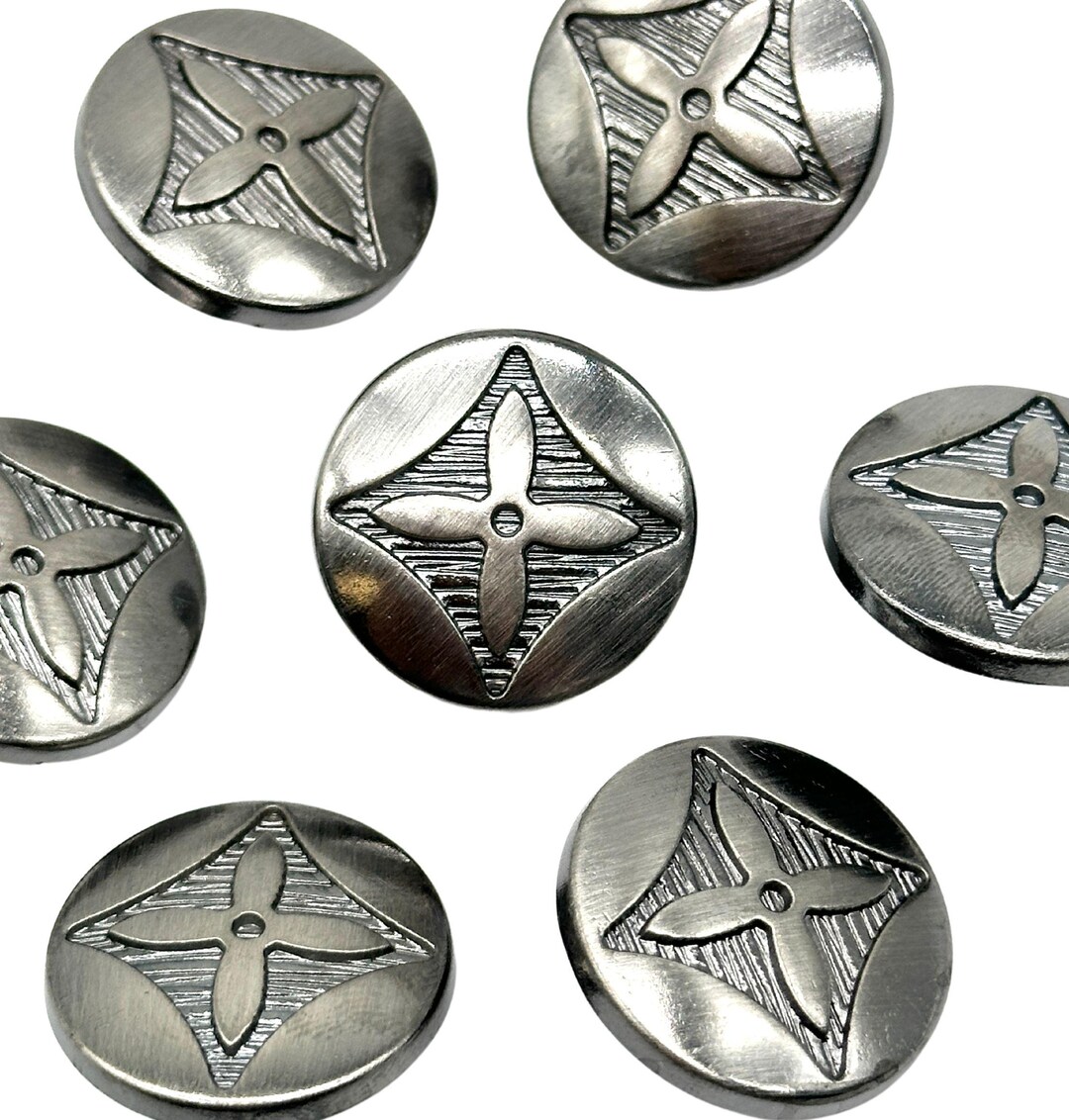 Vintage Gunmetal Wildflower Buttons: Metal Shank, 20mm (set of 12) - Etsy