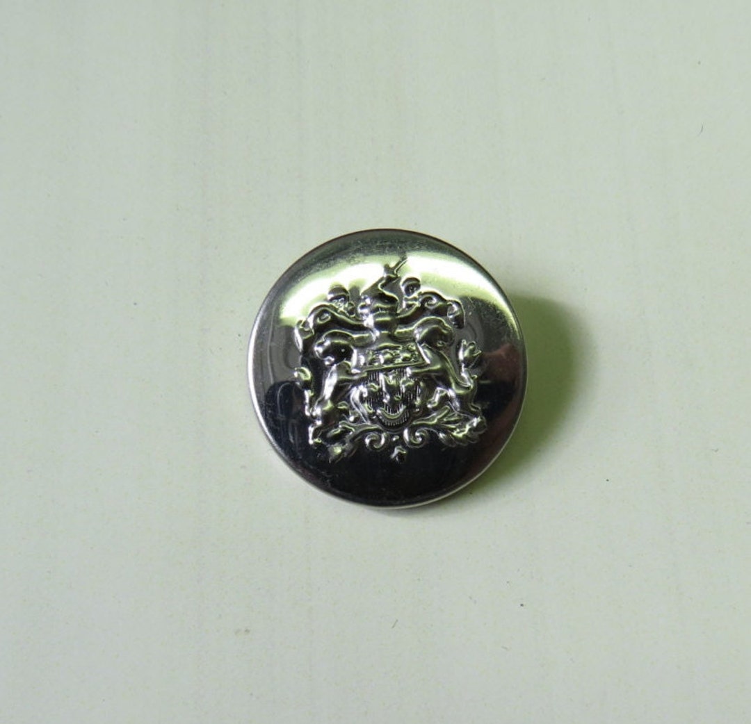Vintage Coat of Arms Metal Buttons: Gold & Silver Sewing Supplies (set ...