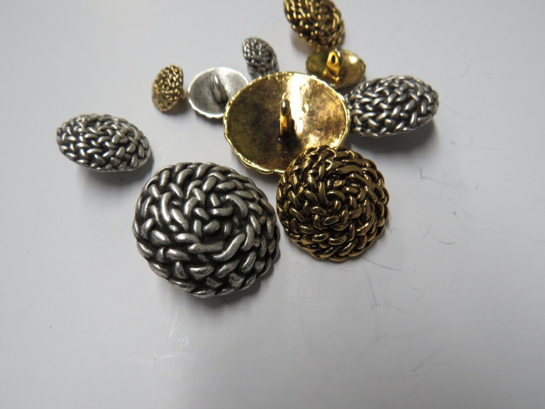 1 Dozen Chain Pattern Vintage Metal Shank Buttons K5131 - Etsy