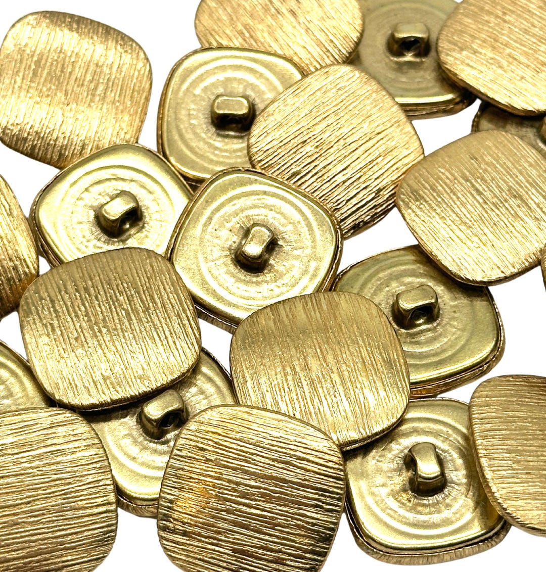 Vintage Gold Square Shank Buttons: Brushed Metal, 23mm (set of 12) - Etsy