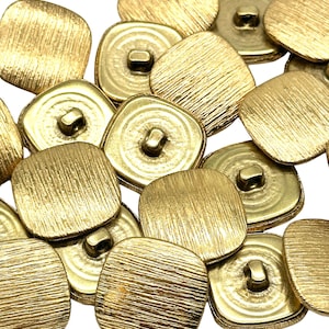 Vintage Gold Square Shank Buttons: Brushed Metal, 23mm (set of 12) - Etsy