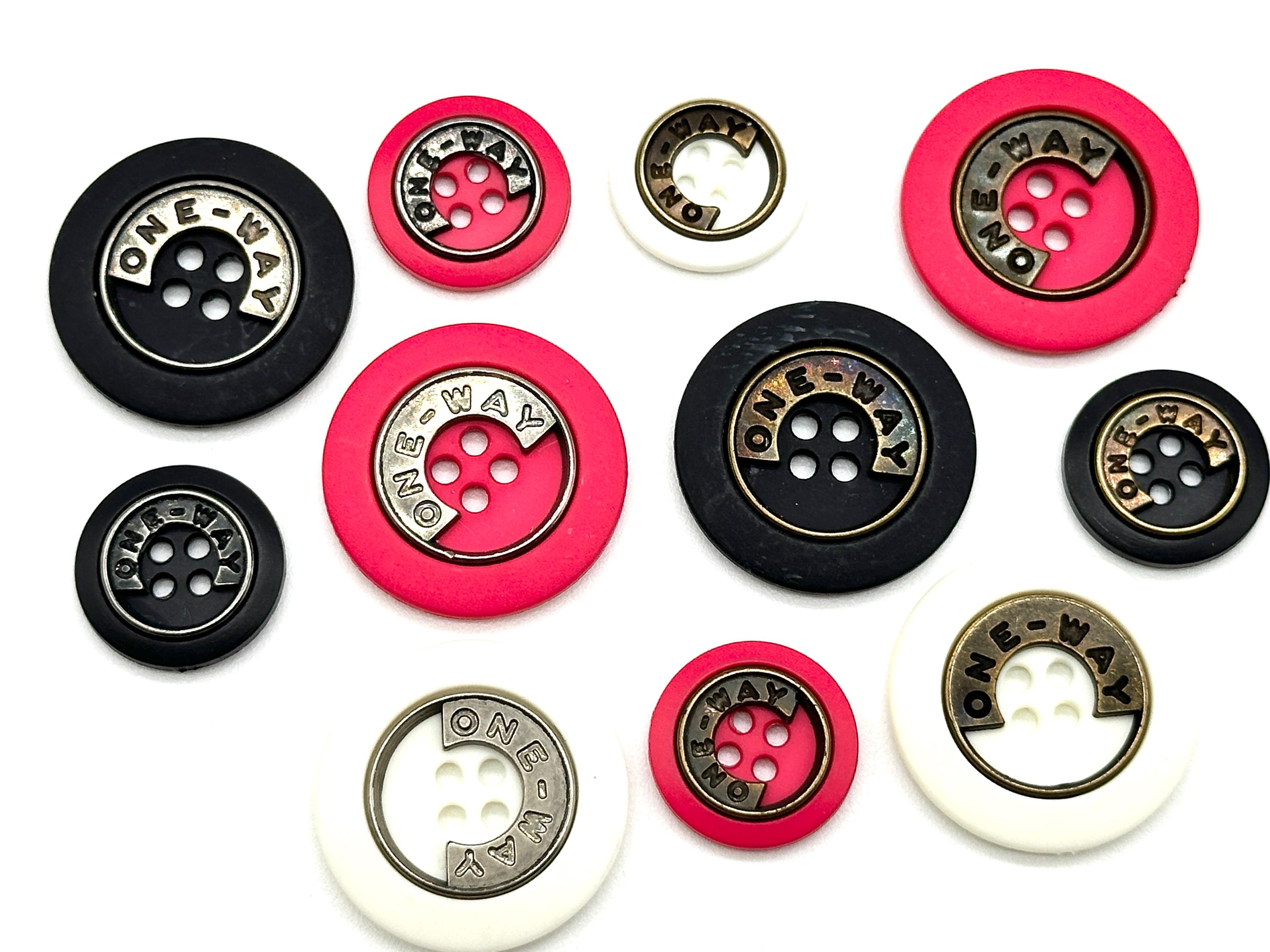 Vintage "one Way" Logo Buttons: Metal Center, Colored Base (1 Dozen) - Etsy