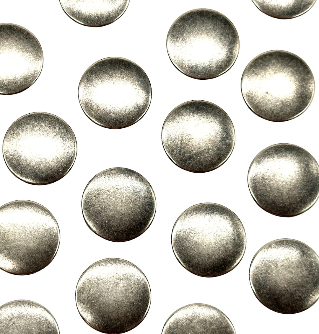 12 Vintage Jeans Buttons: Gunmetal or Antique Silver, 17mm Sewing ...