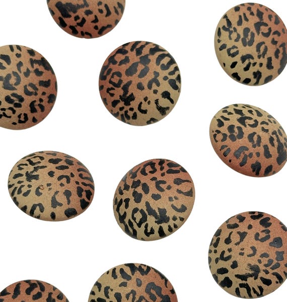 12 Pcs Vintage Leopard Print Shank Buttons Decorative Buttons for Sewing Novelty Craft Buttons Fashion Buttons for Clothing C3217