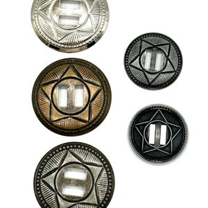 Vintage Slotted Concho Metal Buttons Set of 3 | Decorative Shank ...